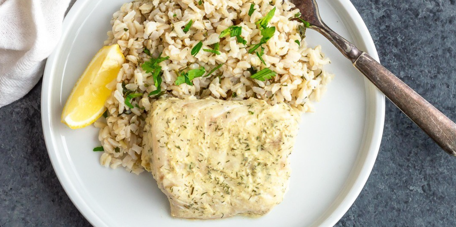 Lemony Cod & Herbed Rice